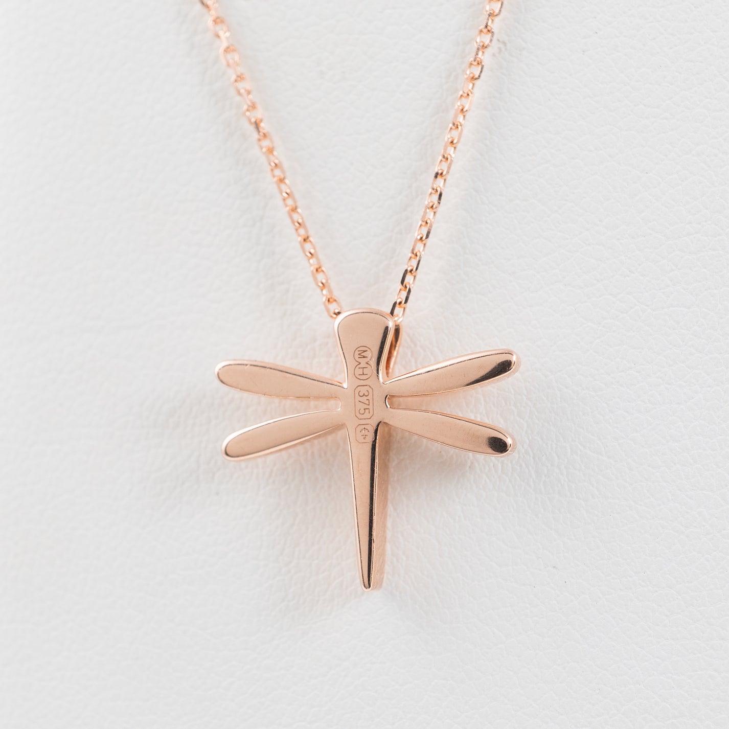 Rose Gold Dragonfly Necklace Pendant With Extendable Chain