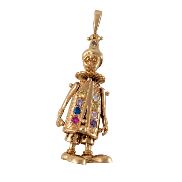 Vintage 9ct Gold Clown Necklace Pendant | Hunters Fine Jewellery
